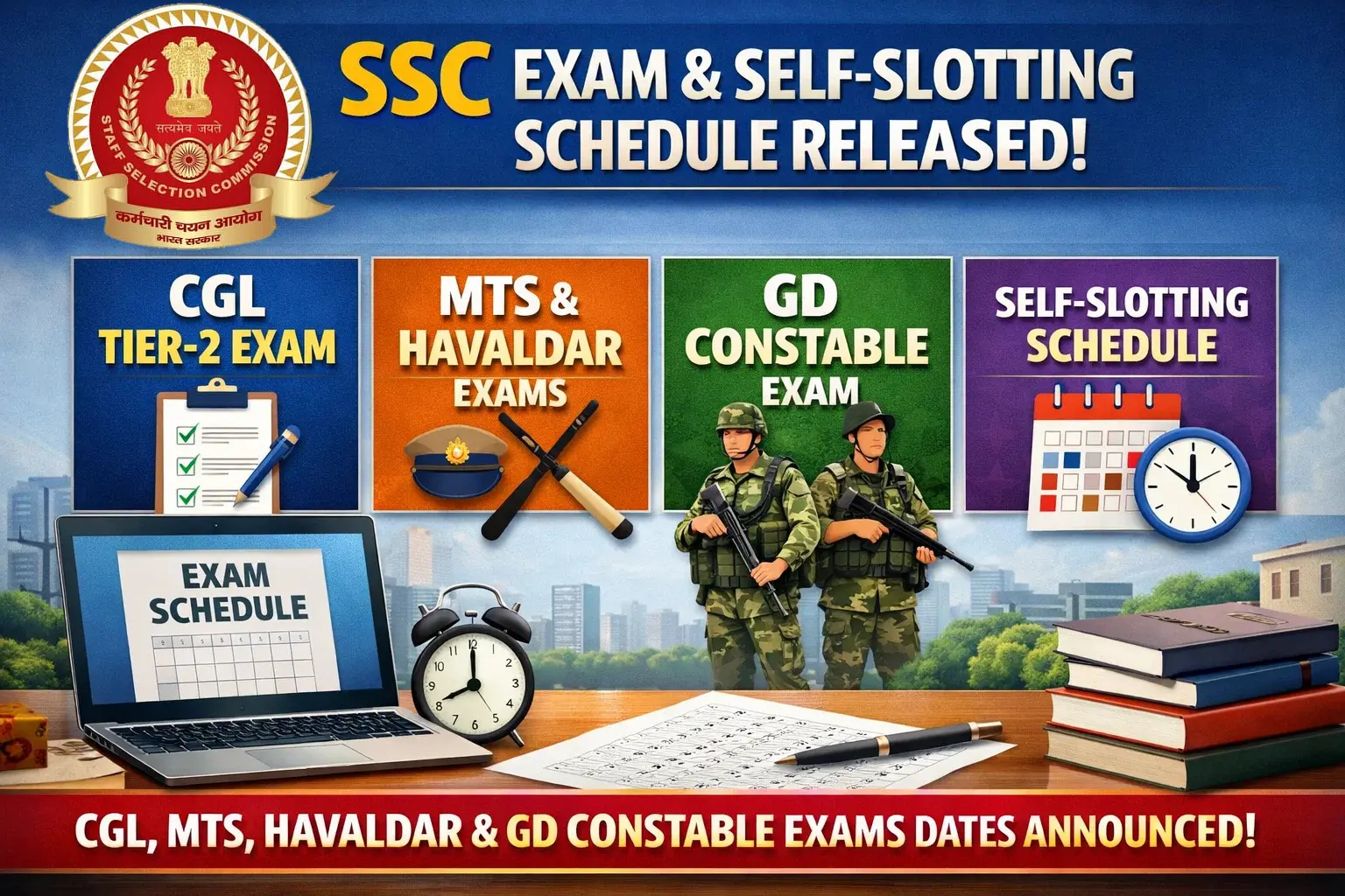 SSC Exam Schedule 2026 Released: CGL Tier-2, MTS, Havaldar & GD Self ...