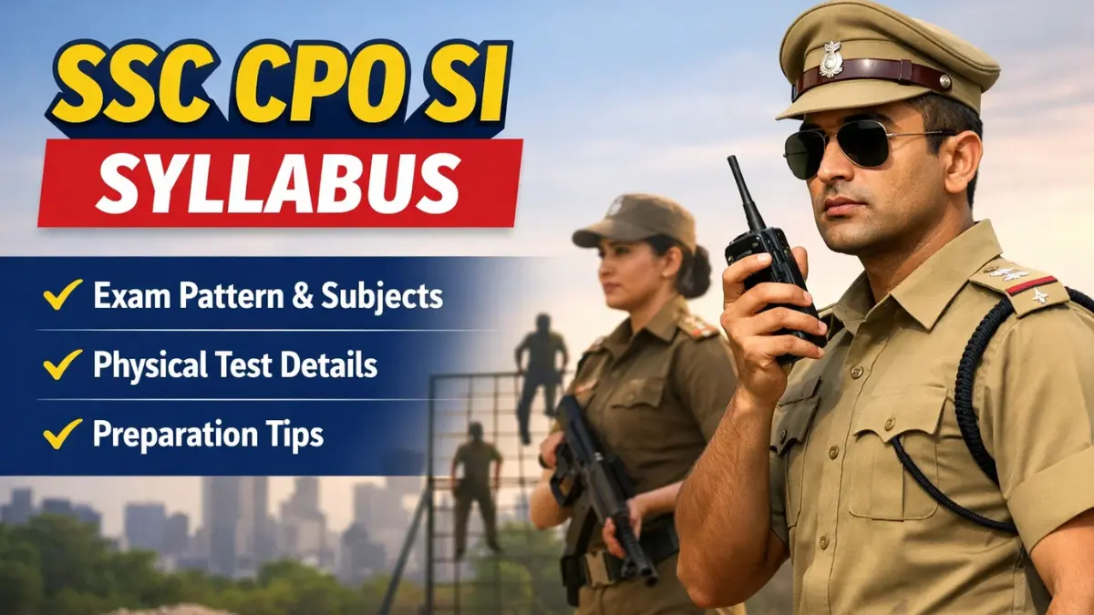 SSC CPO SI Syllabus 2026 PDF | Exam Pattern & Subject-Wise Topics
